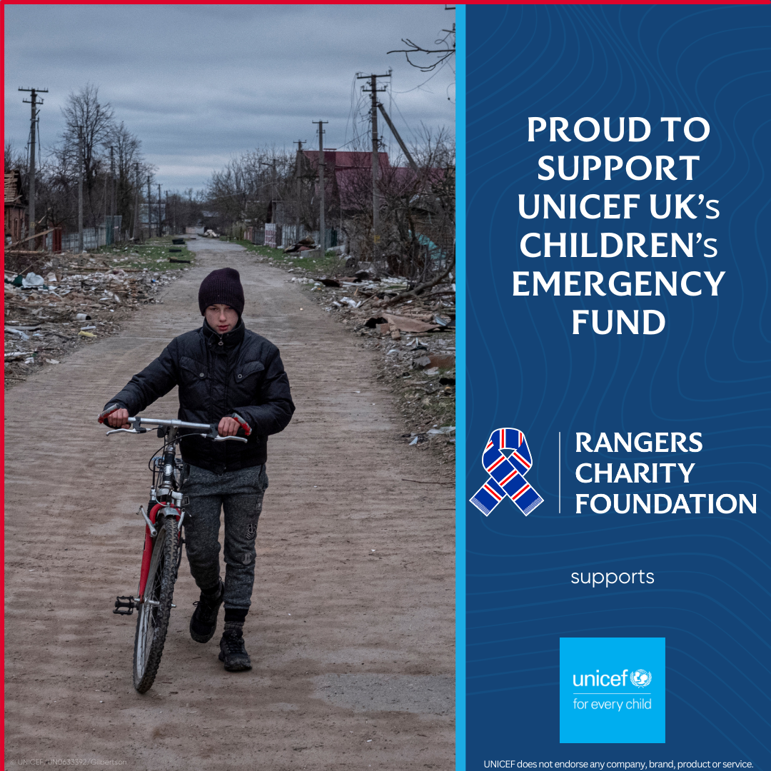 Rangers Charity Foundation announces donation to UNICEF UK Children’s ...