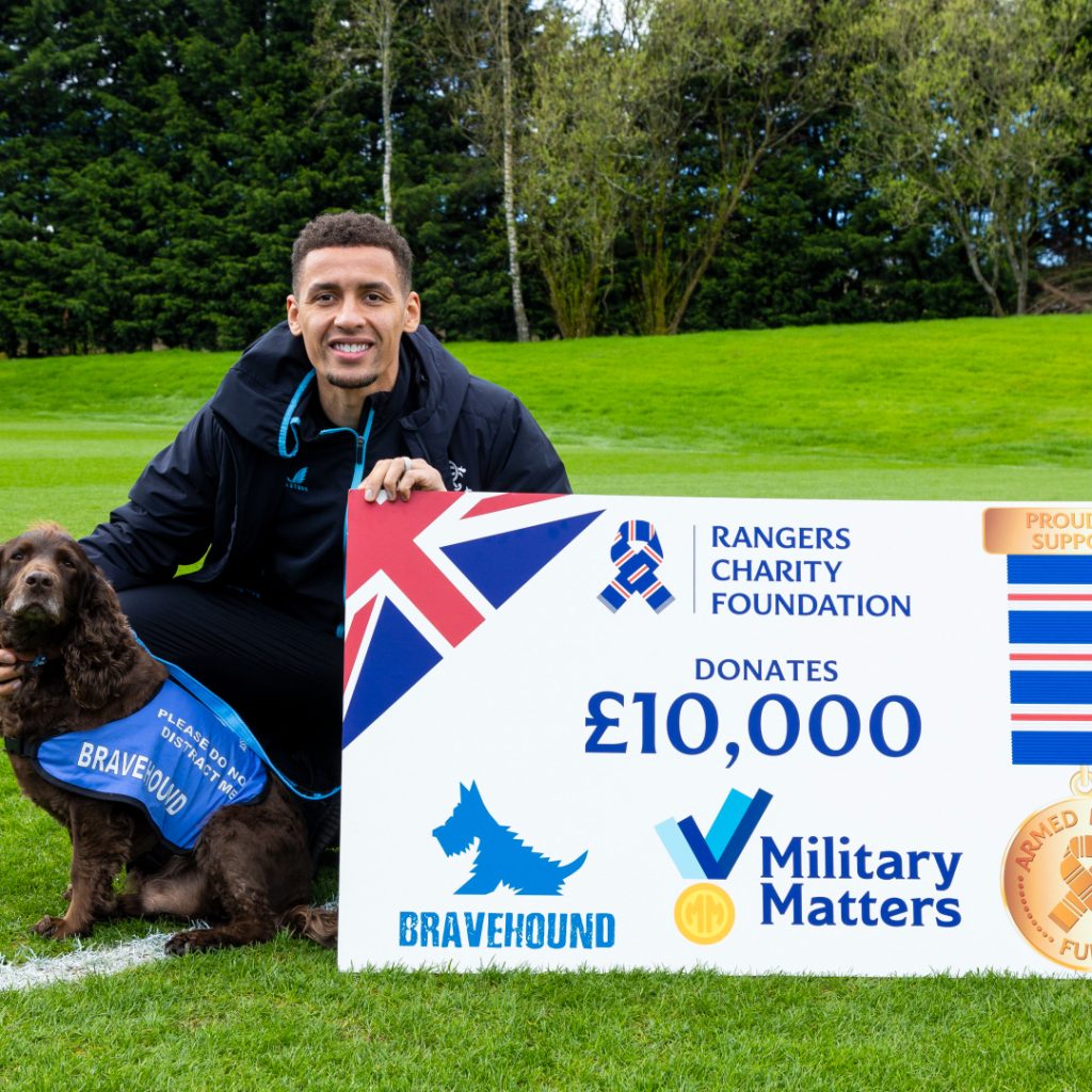 Foundation Donates £10K To BRAVEHOUND and Military Matters - Rangers ...